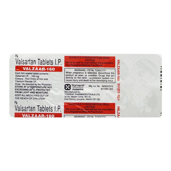 Valzaar 160mg Tablet 10'S : Price, Uses, Side Effects | Netmeds