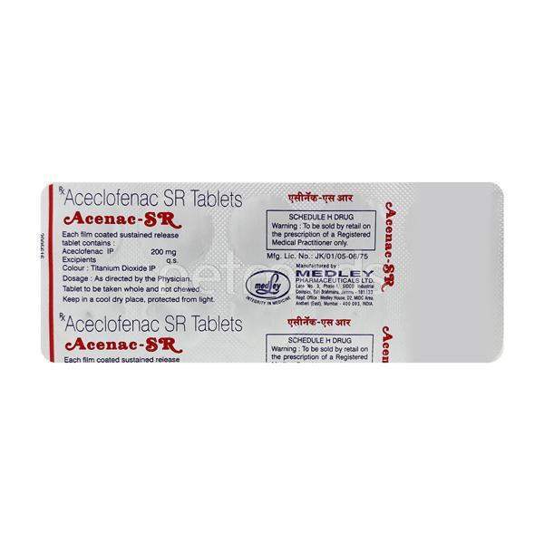Buy Acenac SR Tablet 10'S Online at Upto 25% OFF | Netmeds