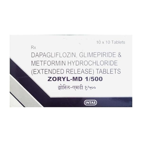 Buy ZORYL MD 1/500 Tablet 10's Online | Netmeds