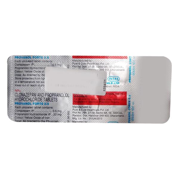 Provanol Forte 0.5/20mg Tablet 10'S - Price, Uses, Side Effects, and ...