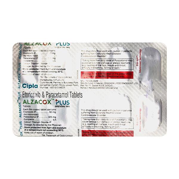 Buy ALZACOX PLUS Tablet 10's Online | Netmeds