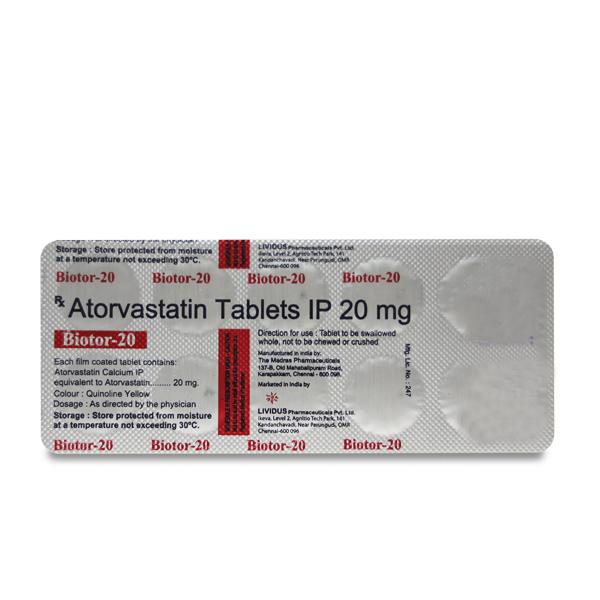 Buy Biotor 20mg Tablet 10'S Online at Upto 25% OFF | Netmeds