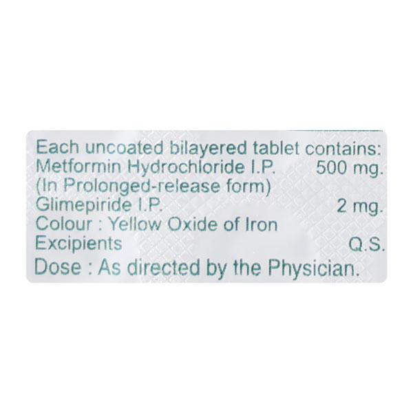 Glimison M 2mg/500mg Tablet 15'S : Price, Uses, Side Effects | Netmeds