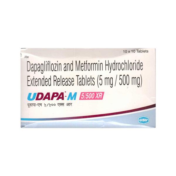 UDAPA M XR 5/500mg Tablet 10's : Price, Uses, Side Effects | Netmeds