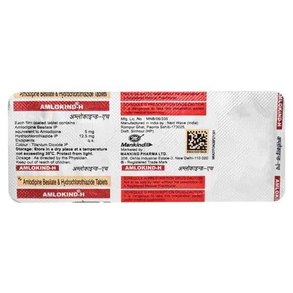 Amlokind H Tablet 10'S : Price, Uses, Side Effects | Netmeds
