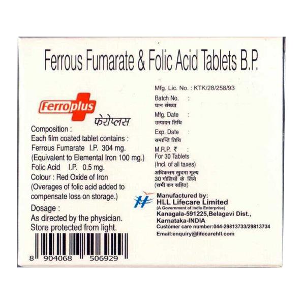 Buy FERROPLUS Tablet 30's Online at Upto 25% OFF | Netmeds