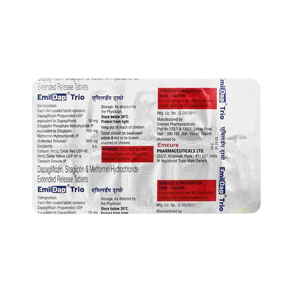 Buy EMILDAP TRIO Tablet 10's Online | Netmeds