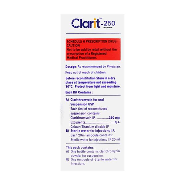 Buy CLARIT 250mg Dry Syrup 30ml Online | Netmeds
