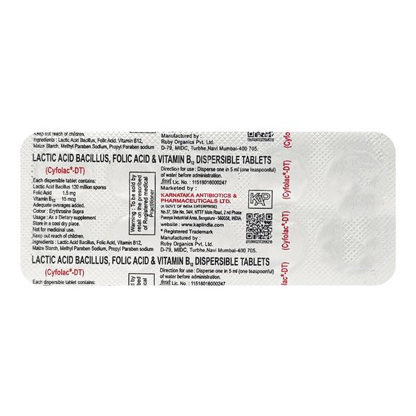 Buy Cyfolac DT Tablet 10'S Online at Upto 25% OFF | Netmeds