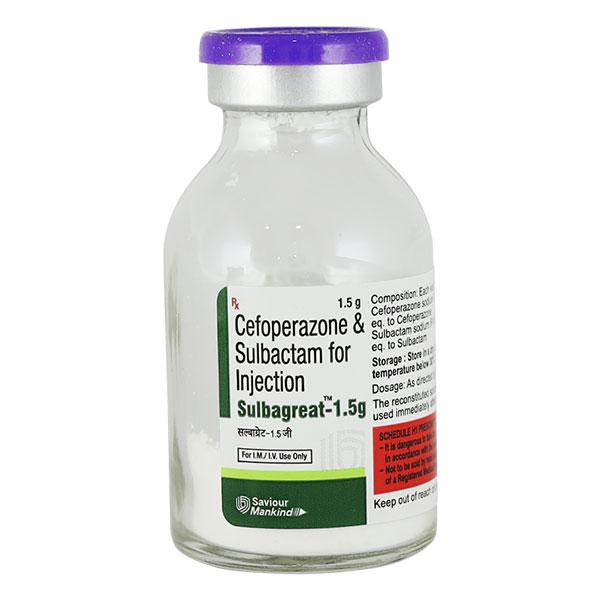 SULBAGREAT 1.5gm Injection 1's : Price, Uses, Side Effects | Netmeds