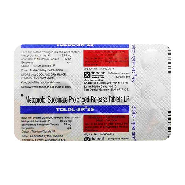 Buy Tolol XR 25mg Tablet 15'S Online at Upto 25% OFF | Netmeds