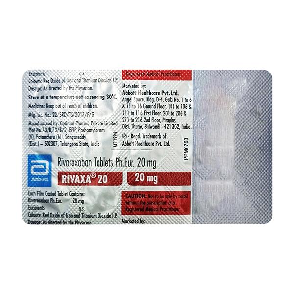 Buy RIVAXA 20 Tablet 15's Online at Upto 25% OFF | Netmeds