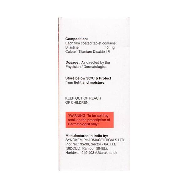 Buy BILAHIST 40 Tablet 10's Online at Upto 25% OFF | Netmeds