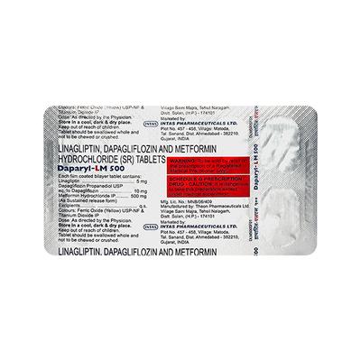 Buy DAPARYL LM 500units Tablet 10's Online | Netmeds