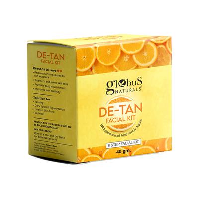Buy Globus Naturals De-Tan 6 Step Facial Kit, for Tan Removal & Even ...