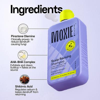 Moxie Beauty Scalp Reviving Anti-Dandruff Shampoo with AHA-BHA Complex ...