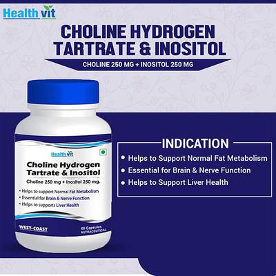 Buy Healthvit Choline Hydrogen Tartrate - Capsules 60's Online at Best ...