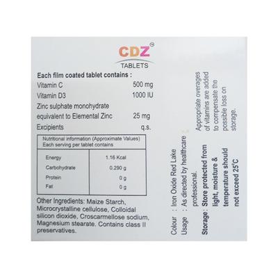 Buy CDZ Tablet 10's Online at Upto 25% OFF | Netmeds