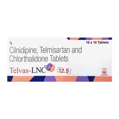 TELVAS LNC 12.5 Tablet 10's : Price, Uses, Side Effects | Netmeds