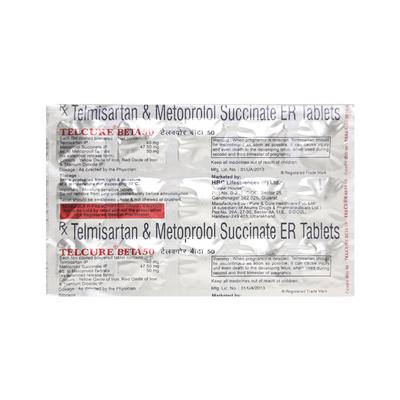 TELCURE BETA 50mg Tablet 15's : Price, Uses, Side Effects | Netmeds