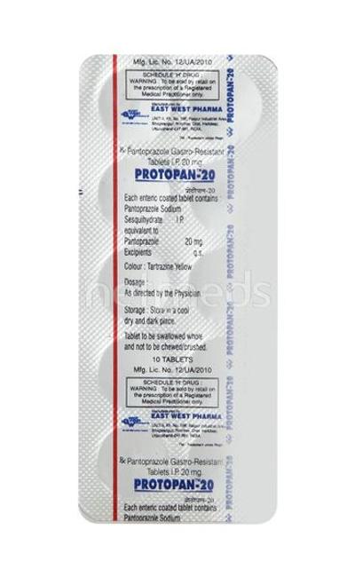 Buy Protopan 20mg Tablet 10'S Online at Upto 25% OFF | Netmeds
