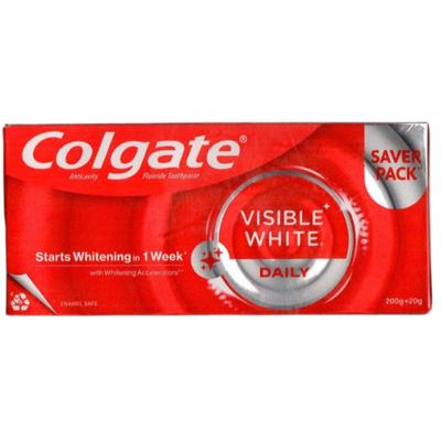 Colgate Visible White Daily Anticavity Toothpaste (Pack Of 200 g + 20 g ...