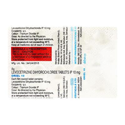 Buy Oriel 10mg Tablet 10'S Online at Upto 25% OFF | Netmeds