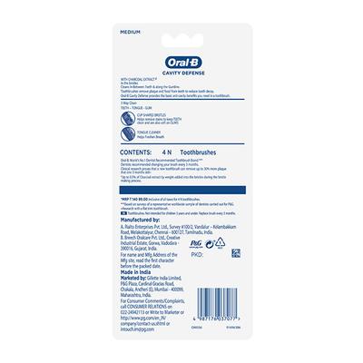Buy Oral-B Cavity Defense Toothbrush with Charcoal Extracts (Medium) 4 ...