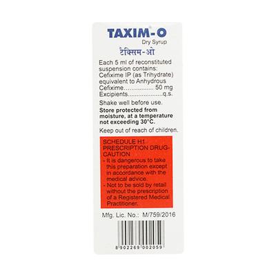 TAXIM O JUICY ORANGE AND LEMON FLAVOUR Dry Syrup 30ml : Price, Uses ...
