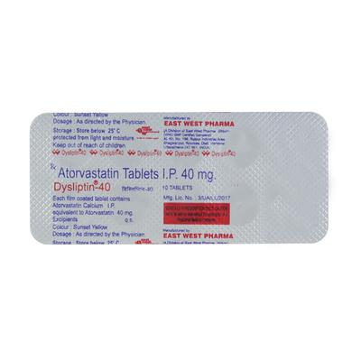 Dysliptin 40mg Tablet 10'S : Uses, Side Effects, Price | Netmeds