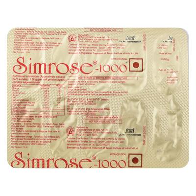 Buy Simrose 1000 mg Capsule 10'S Online at Upto 25% OFF | Netmeds
