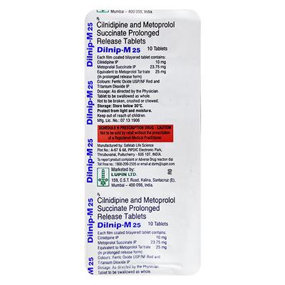 DILNIP M 25 Tablet 10's : Price, Uses, Side Effects | Netmeds