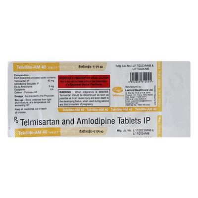 TELVILITE AM 40 Tablet 10's : Price, Uses, Side Effects | Netmeds