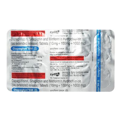 Buy DAPAGLYN SM 100/1000 Tablet 10's Online at Upto 25% OFF | Netmeds