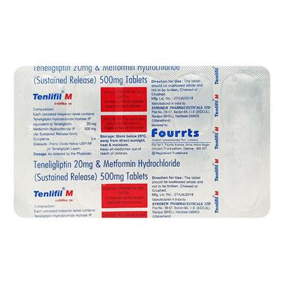 Tenlifil M 20/500mg Tablet 10'S Price, Uses, Side effects, Substitutes ...