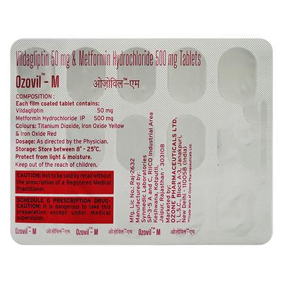 OZOVIL M 500 Tablet 15's Price, Uses, Side effects, Substitutes | Netmeds