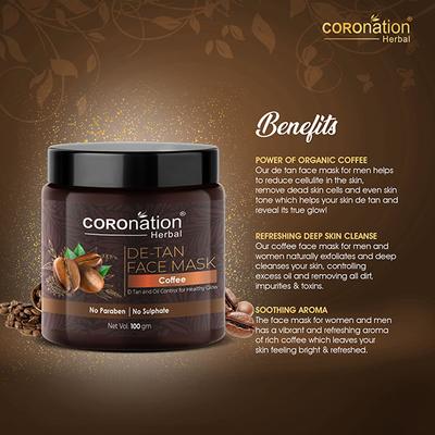 Buy COROnation Herbal Coffee De-Tan Face Masks 100 gm Online at Best ...