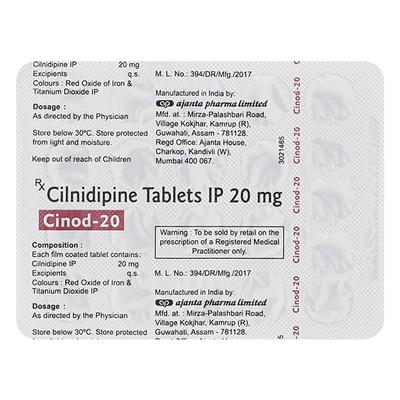CINOD 20 Tablet 20's : Price, Uses, Side Effects | Netmeds