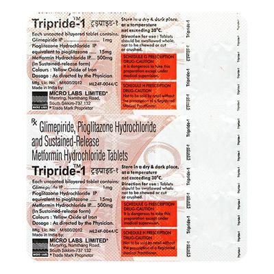 Tripride 1mg Tablet 15'S : Price, Uses, Side Effects | Netmeds