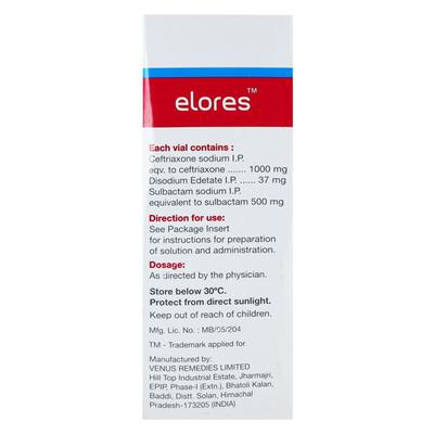 Elores 1.5gm Injection 1'S : Price, Uses, Side Effects | Netmeds