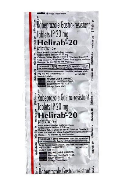 Buy Helirab 20mg Tablet 10'S Online at Upto 25% OFF | Netmeds