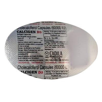 Calcigen D3 60K Capsule 4'S : Uses, Side Effects, Price | Netmeds