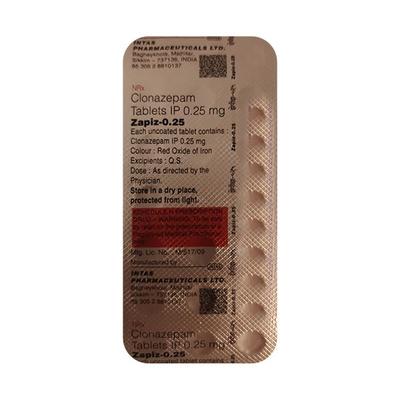 ZAPIZ 0.25 Tablet 20's - Price, Uses, Side Effects, and Substitutes ...