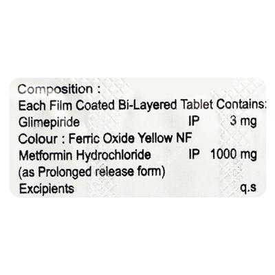 GLITARAY M3 FORTE Tablet 15's : Price, Uses, Side Effects | Netmeds