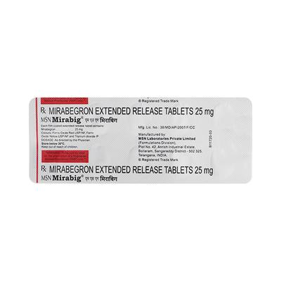 Buy MSN Mirabig 25mg Tablet 10'S Online at Upto 25% OFF | Netmeds