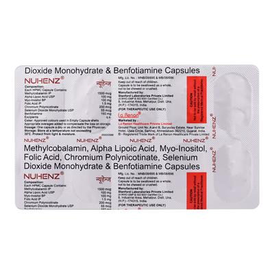 NUHENZ Capsule 10's Price, Uses, Side effects, Substitutes | Netmeds
