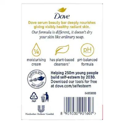 Dove Pink Radiance Serum Bar Soap (Pack of 3 x 125 g)