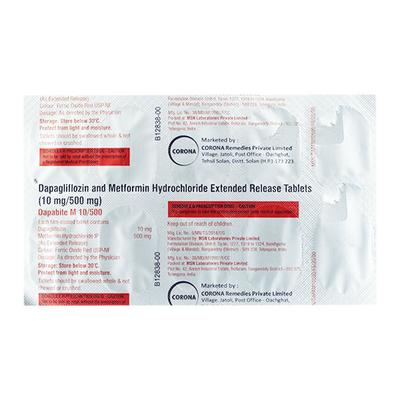 DAPABITE M 10/1000 Tablet 10's : Price, Uses, Side Effects | Netmeds