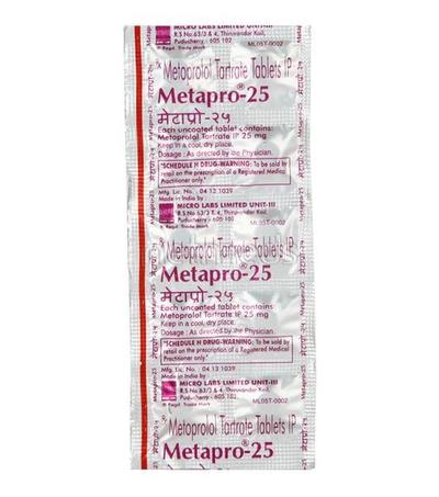 Metapro 25mg Tablet 10'S : Price, Uses, Side Effects | Netmeds