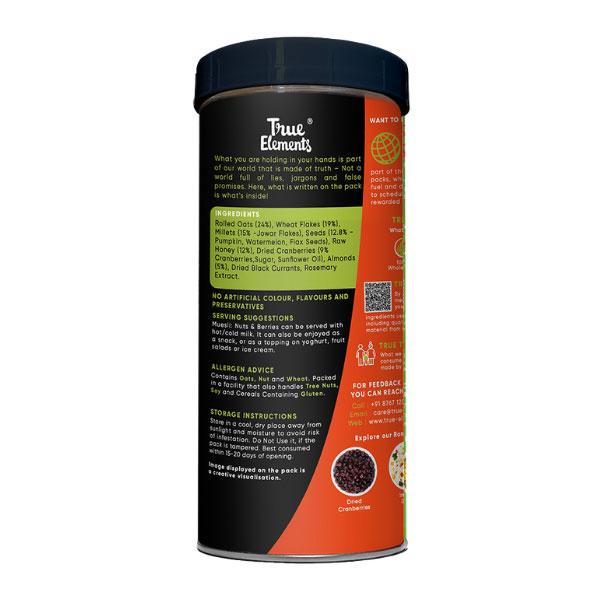 Buy True Elements Nuts & Berries Muesli - Almonds & Cranberries 400 gm ...